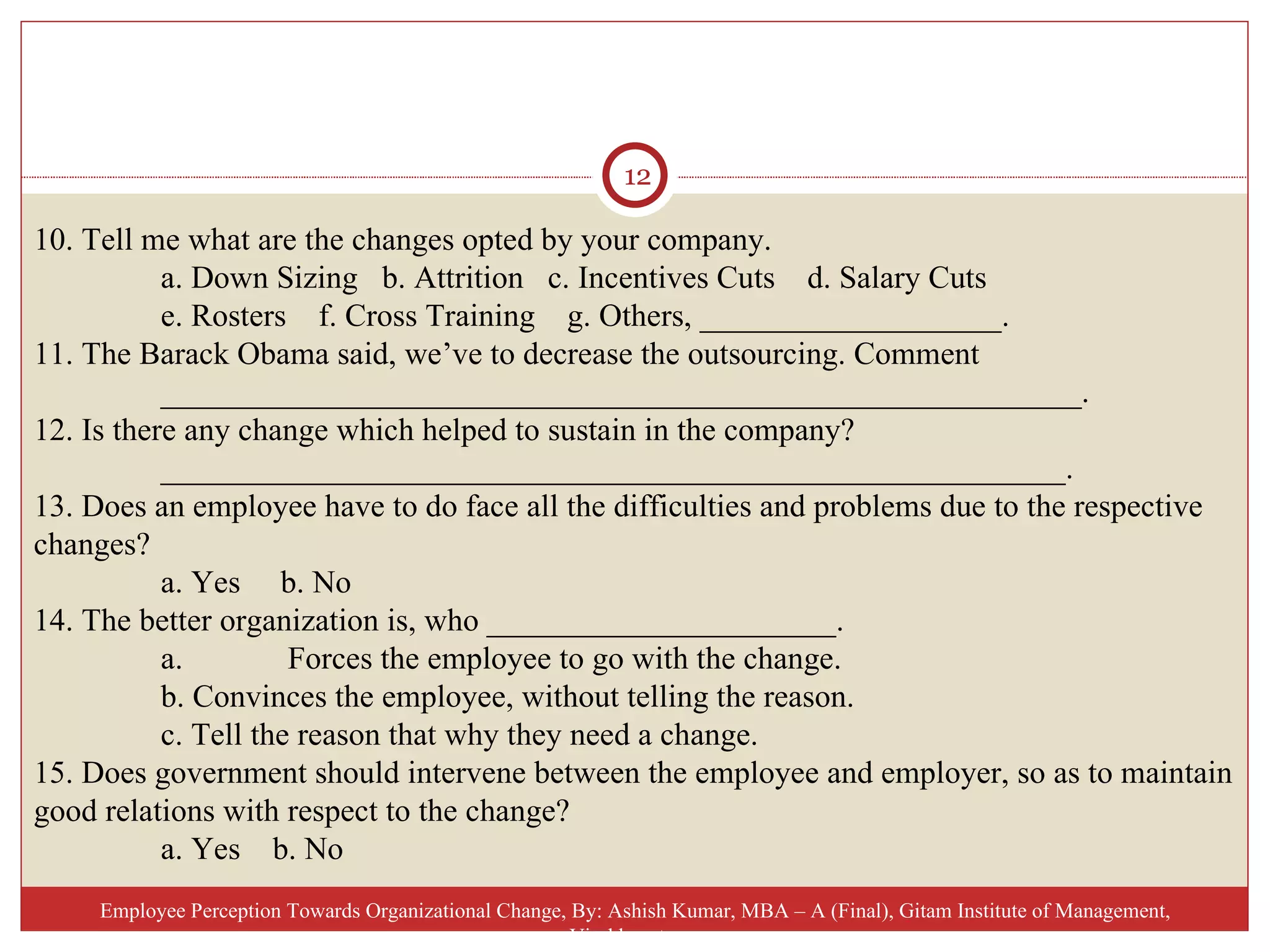 Employee Perception Towards Organization Change | PPT