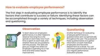 Employee Performance Improvement Strategy | PDF