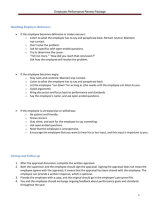 Employee performance review_package - copy | PDF