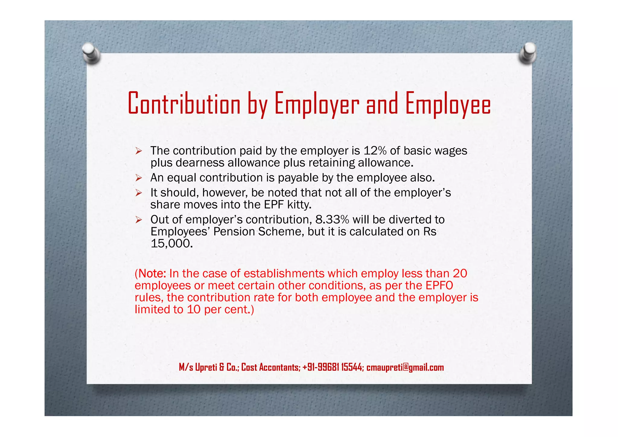 Employee provident fund and miscellaneous act, 1952 | PDF