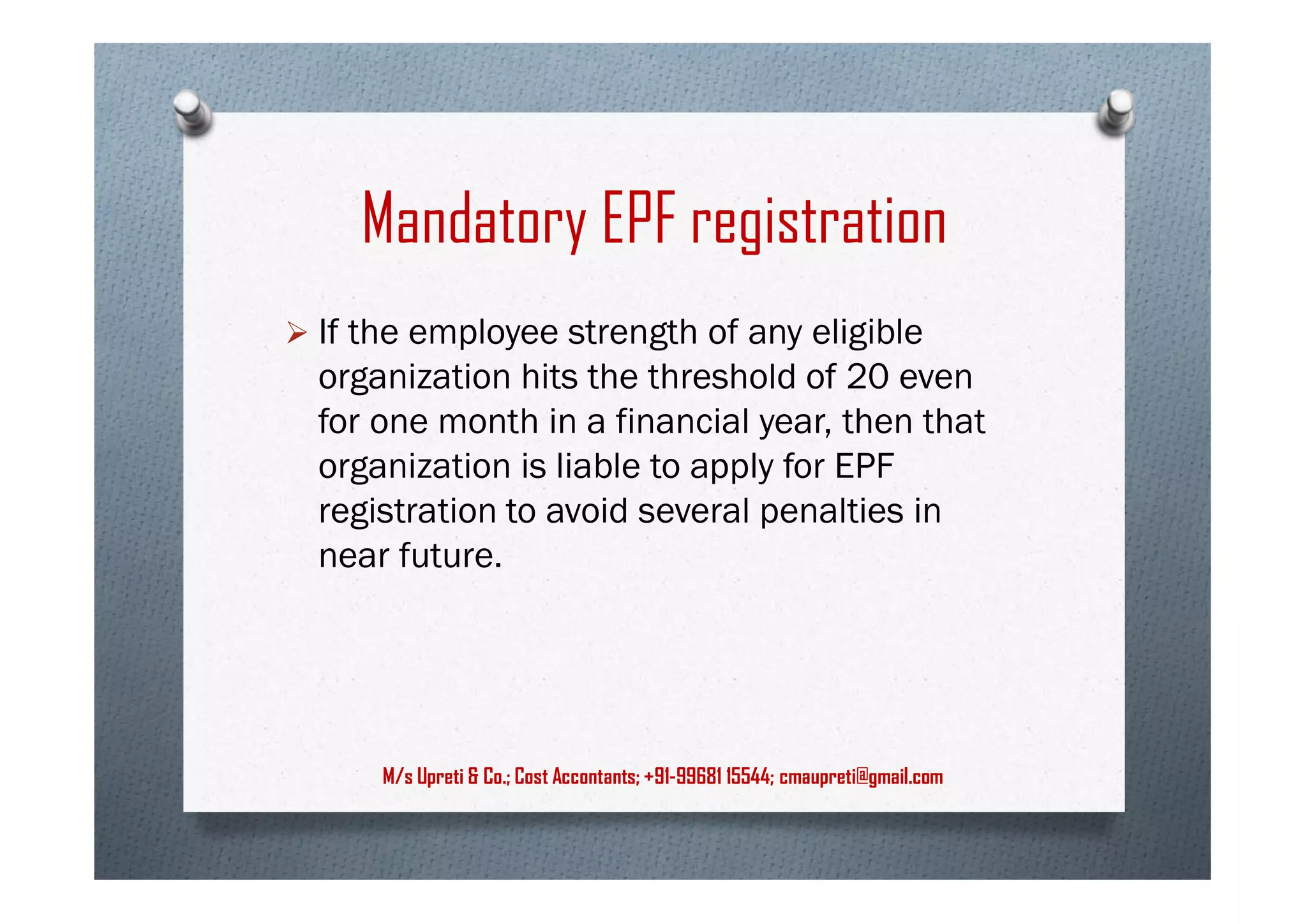 Employee provident fund and miscellaneous act, 1952 | PDF