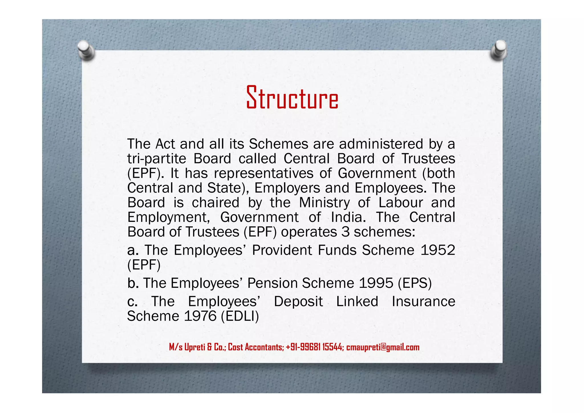 Employee provident fund and miscellaneous act, 1952 | PDF