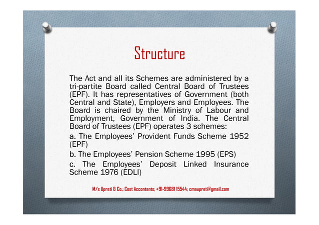 Employee provident fund and miscellaneous act, 1952 | PDF