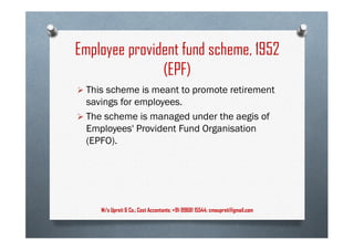 Employee provident fund and miscellaneous act, 1952 | PDF