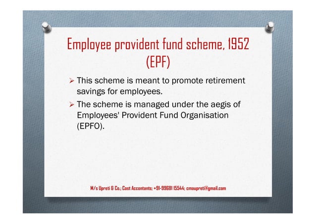 Employee provident fund and miscellaneous act, 1952 | PDF