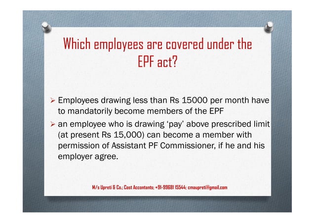 Employee provident fund and miscellaneous act, 1952 | PDF