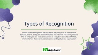 Employee Recognition, Reward and Recognition Policy | PPTX