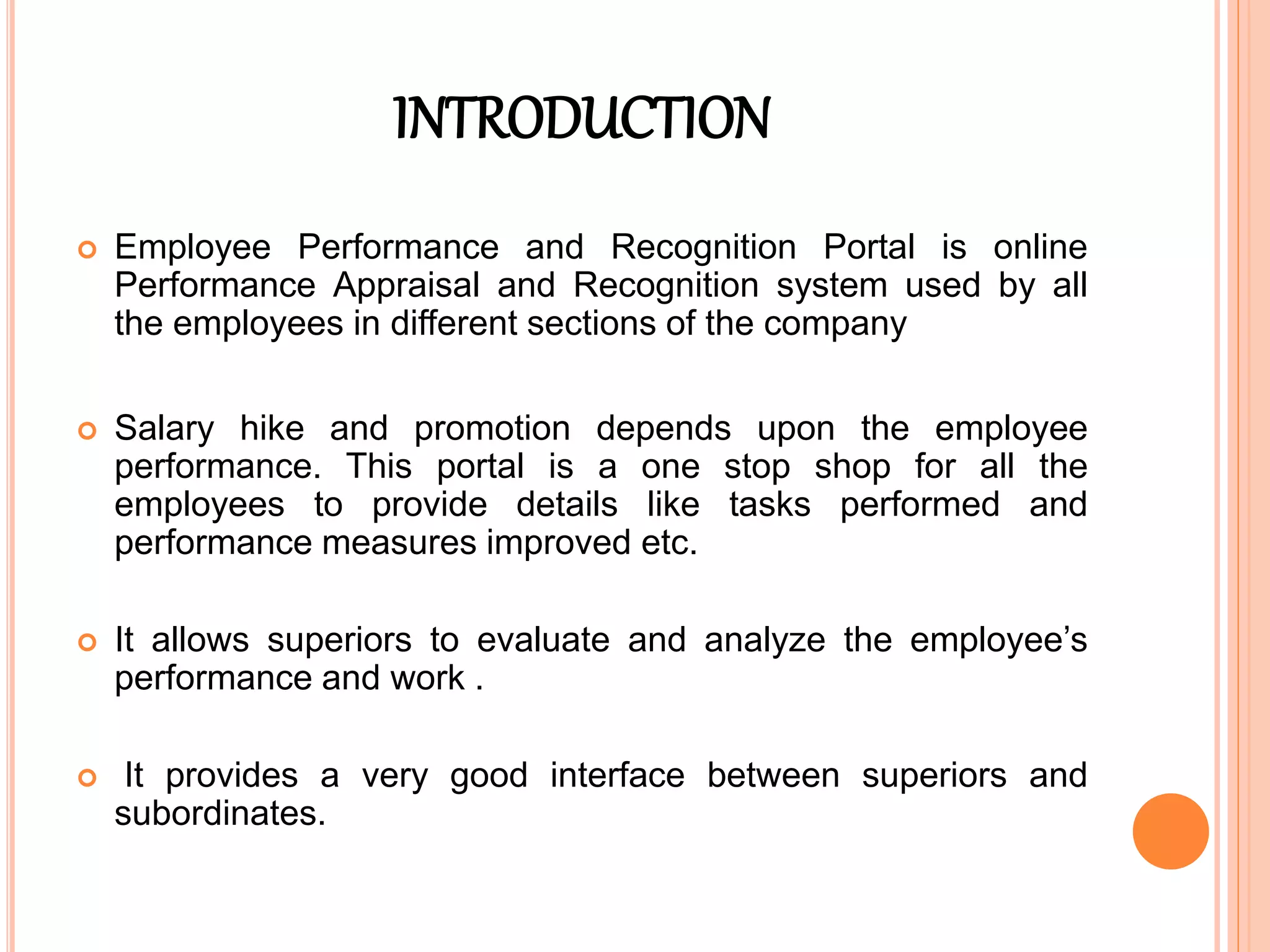 Employee recognition system | PPTX | Computer Software and Applications | Computing
