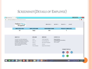 Employee recognition system | PPTX | Computer Software and Applications | Computing