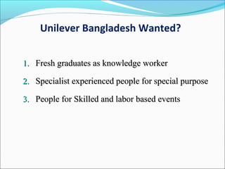 Employee recruiting & selection process in Unilever Bangladesh Limited ...