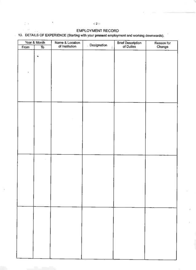Employee recruitment form | PDF