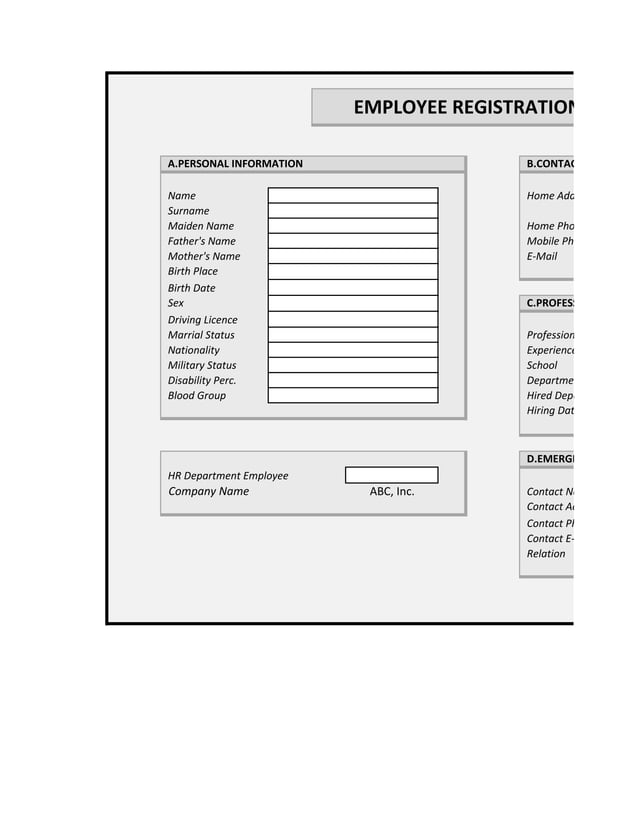 Employee registration form | PDF