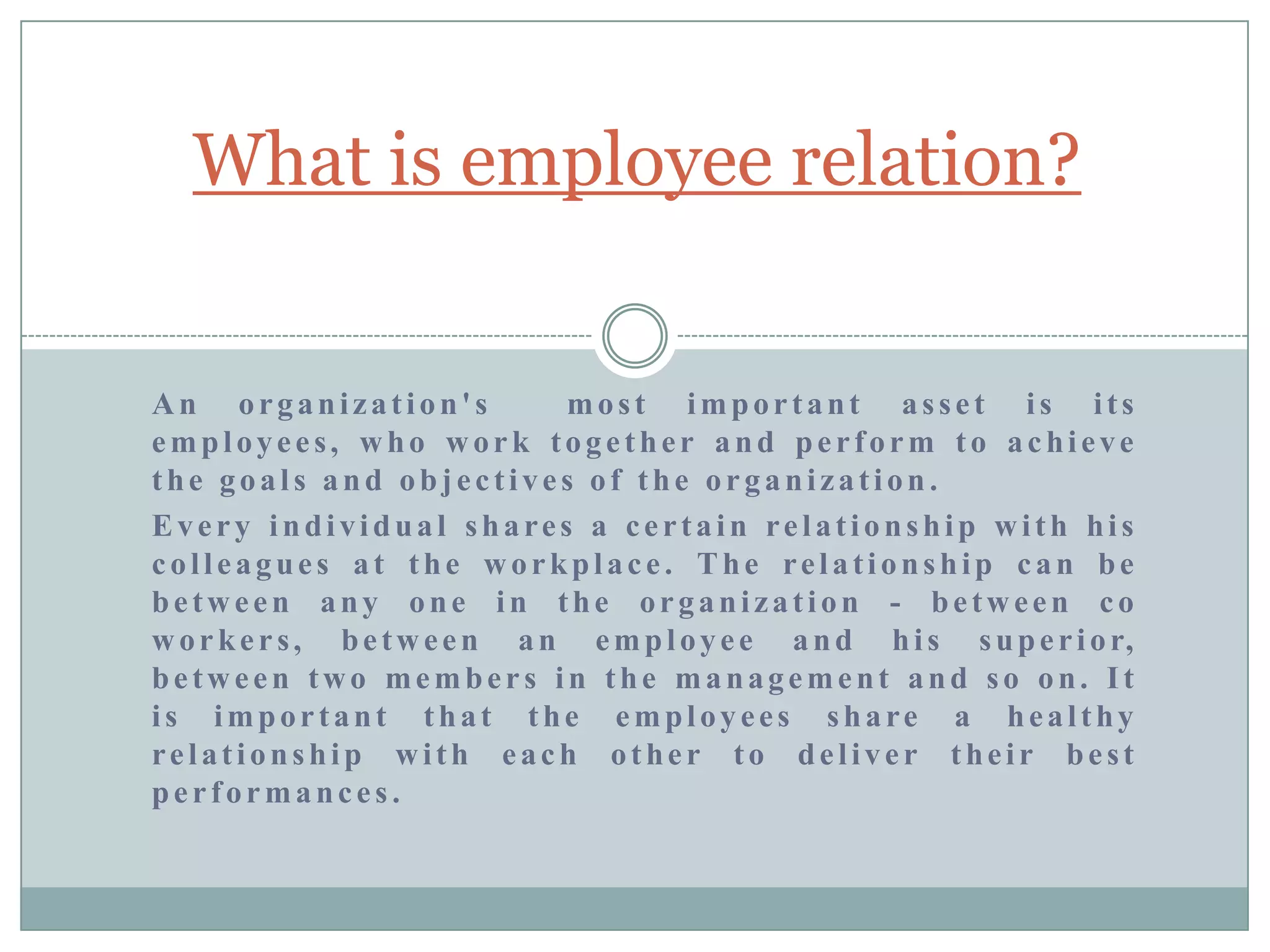 Employee relation | PPTX