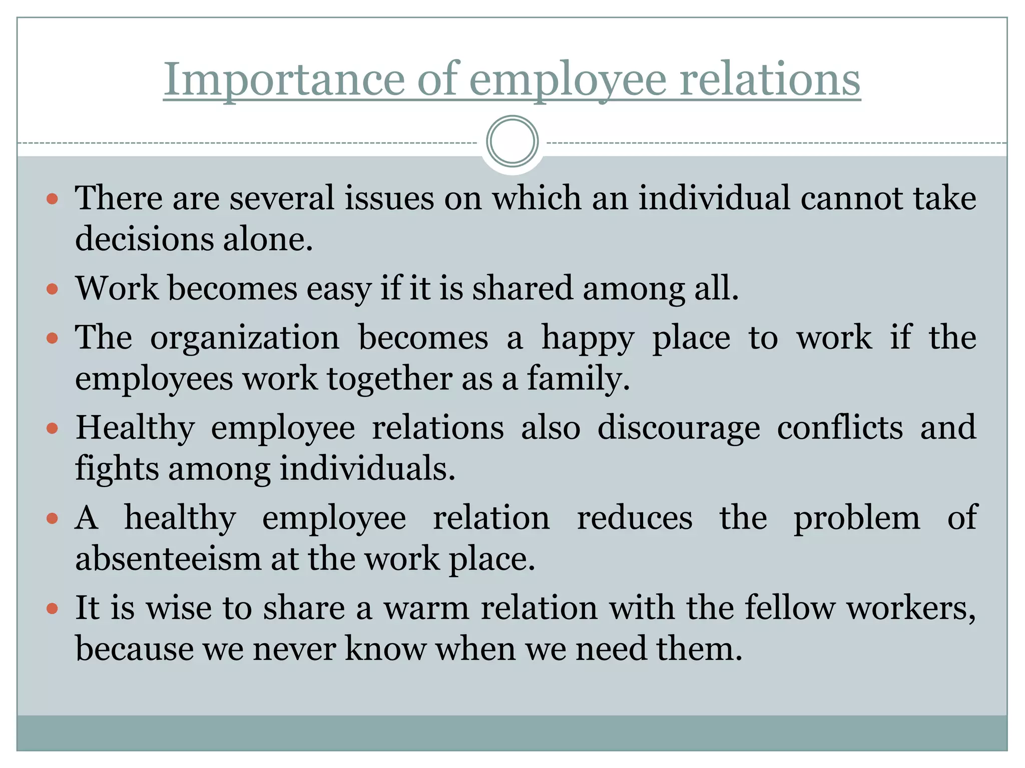 Employee relation | PPTX
