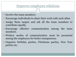 Employee relation | PPTX
