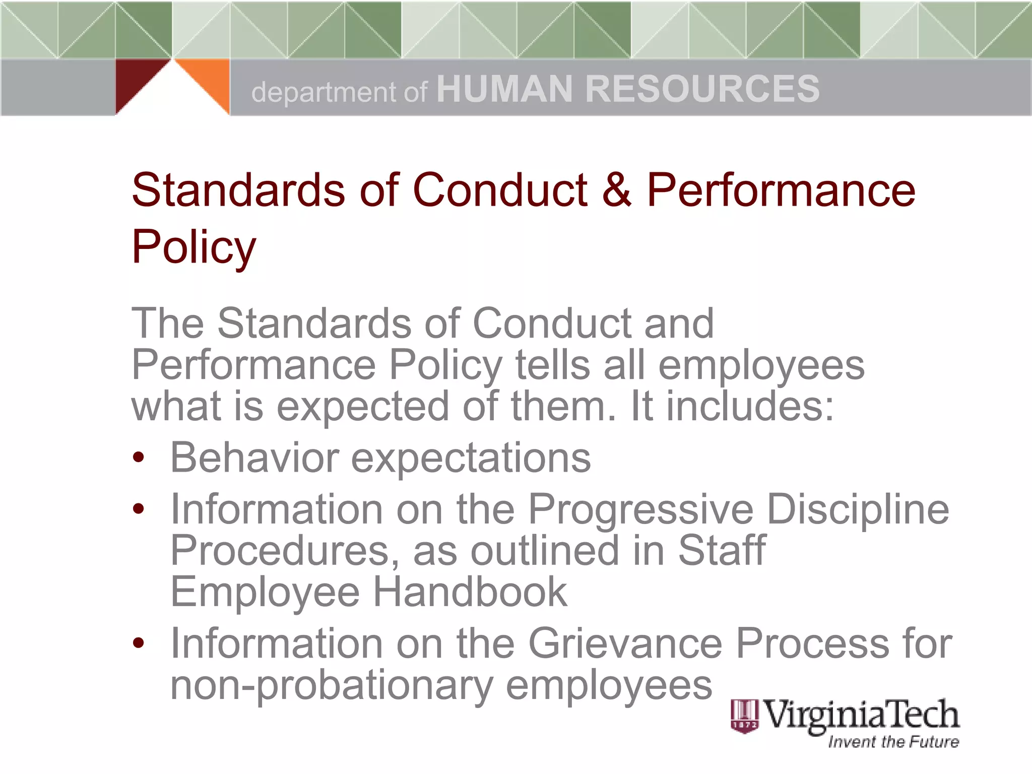 Virginia Tech - New Employee Orientation - Employee Relations | PPT