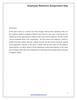Employee relations assignment help | DOCX | Business Administration | Business