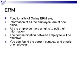 Employee relationship management(erm) | PPT