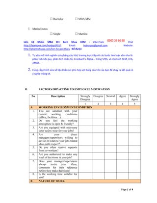 Questionaire of Employee retention | PDF