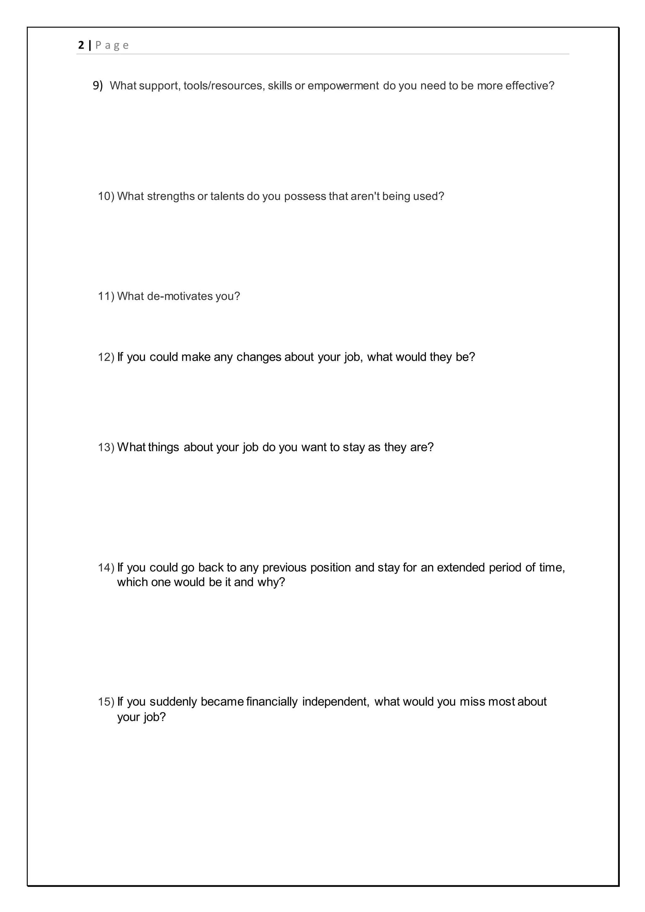 Employee retention questionnaire | DOCX