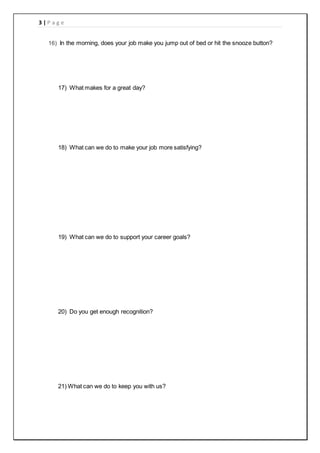 Employee retention questionnaire | DOCX