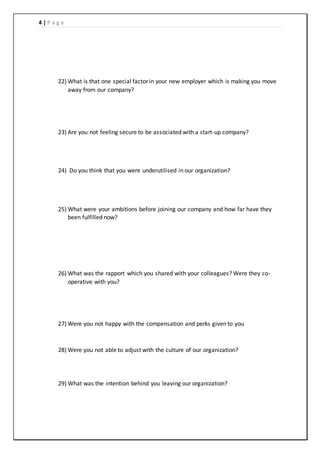 Employee retention questionnaire | DOCX