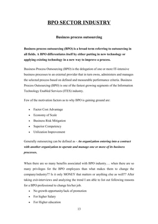 Employee retention strategy in bpo industry | DOC