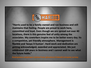 AH Harris & HarMac Employee reviews | PPTX | Human Resources | Business