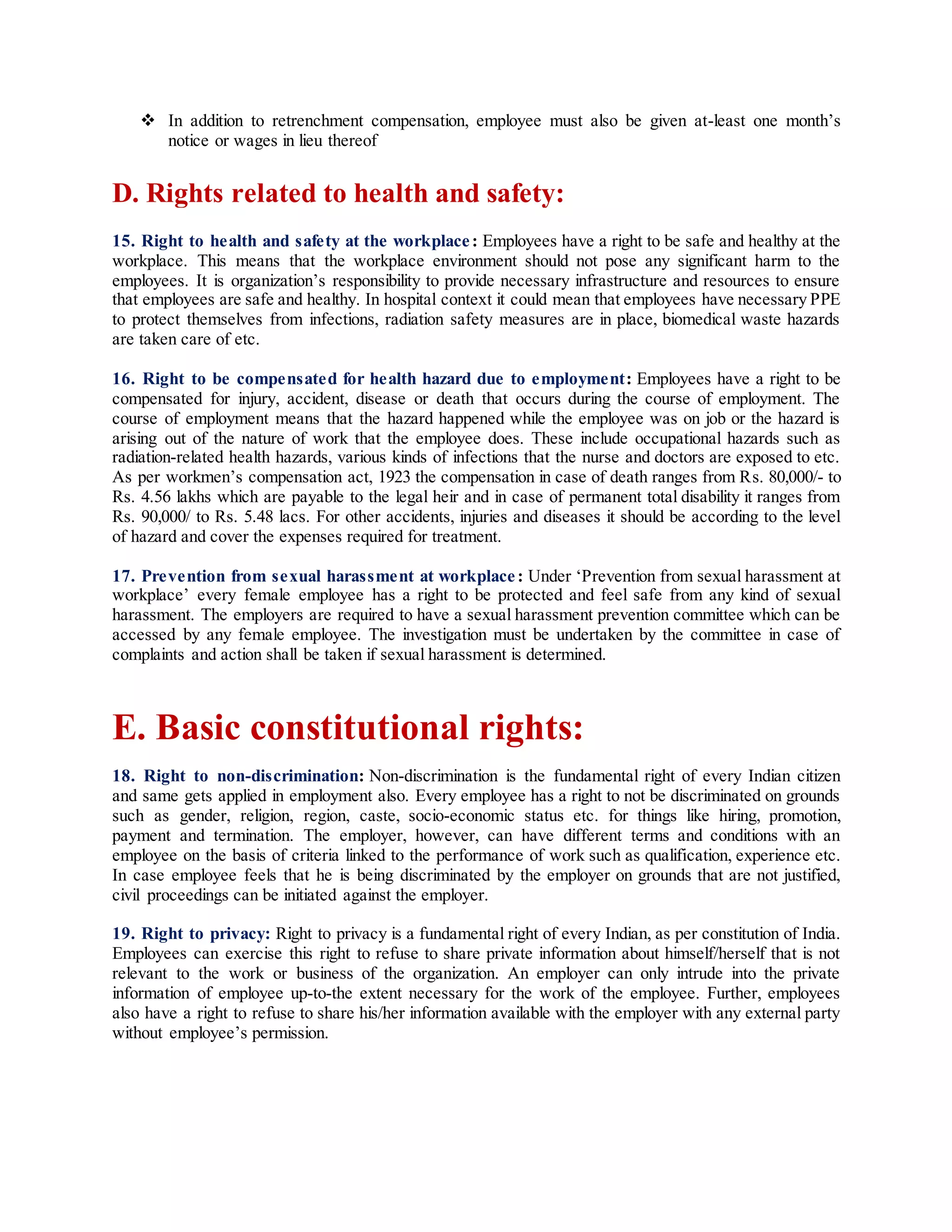 Employee rights in hospitals | DOCX