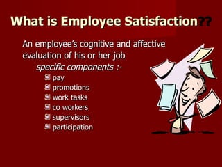 Employee satisfaction | PPT