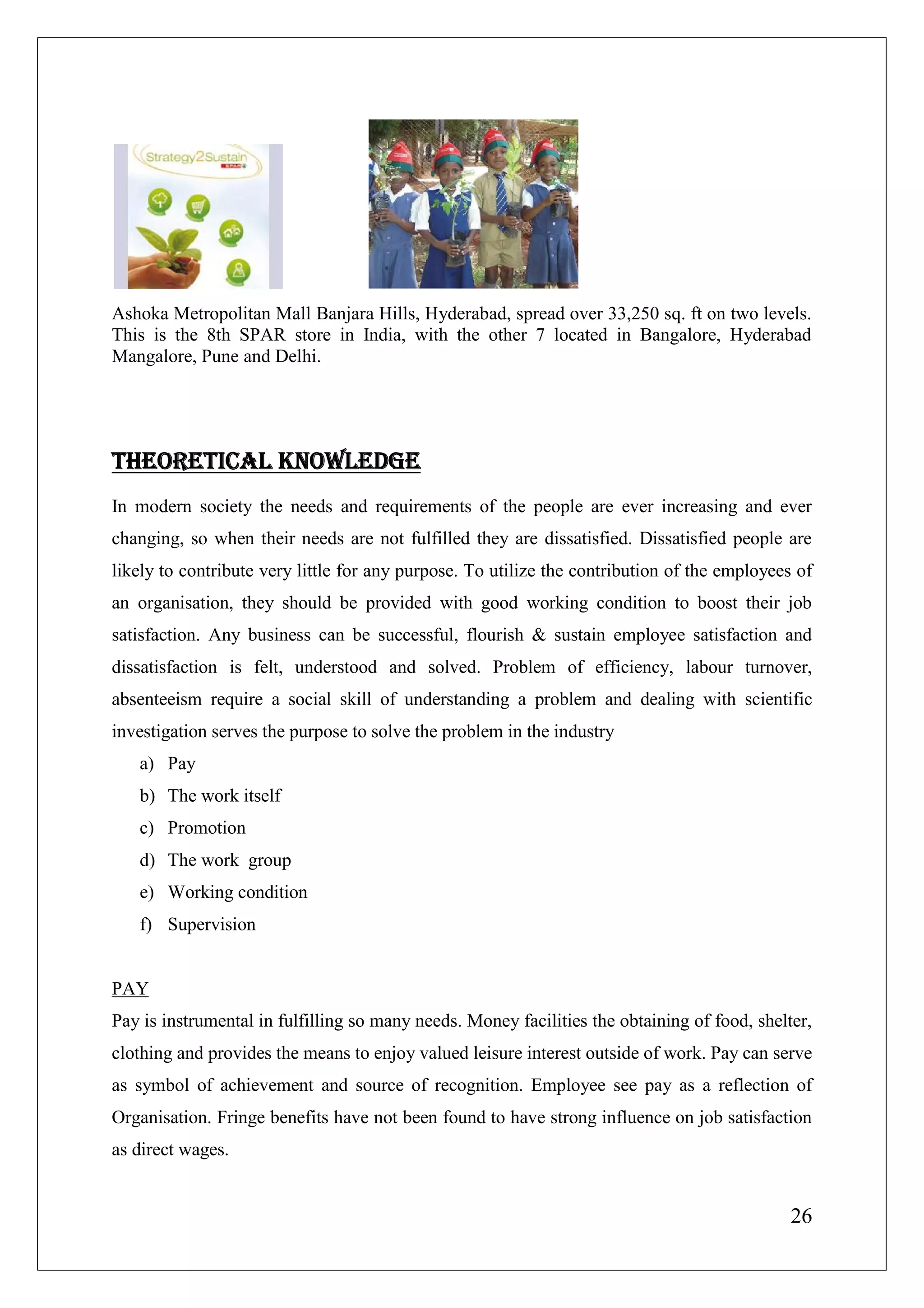 Employee satisfaction a study on spar hypermarkets | PDF