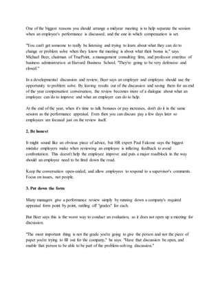 Employees comments on performance appraisal | DOCX