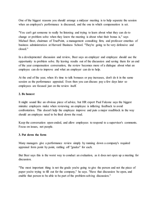 Employees comments on performance appraisal | DOCX