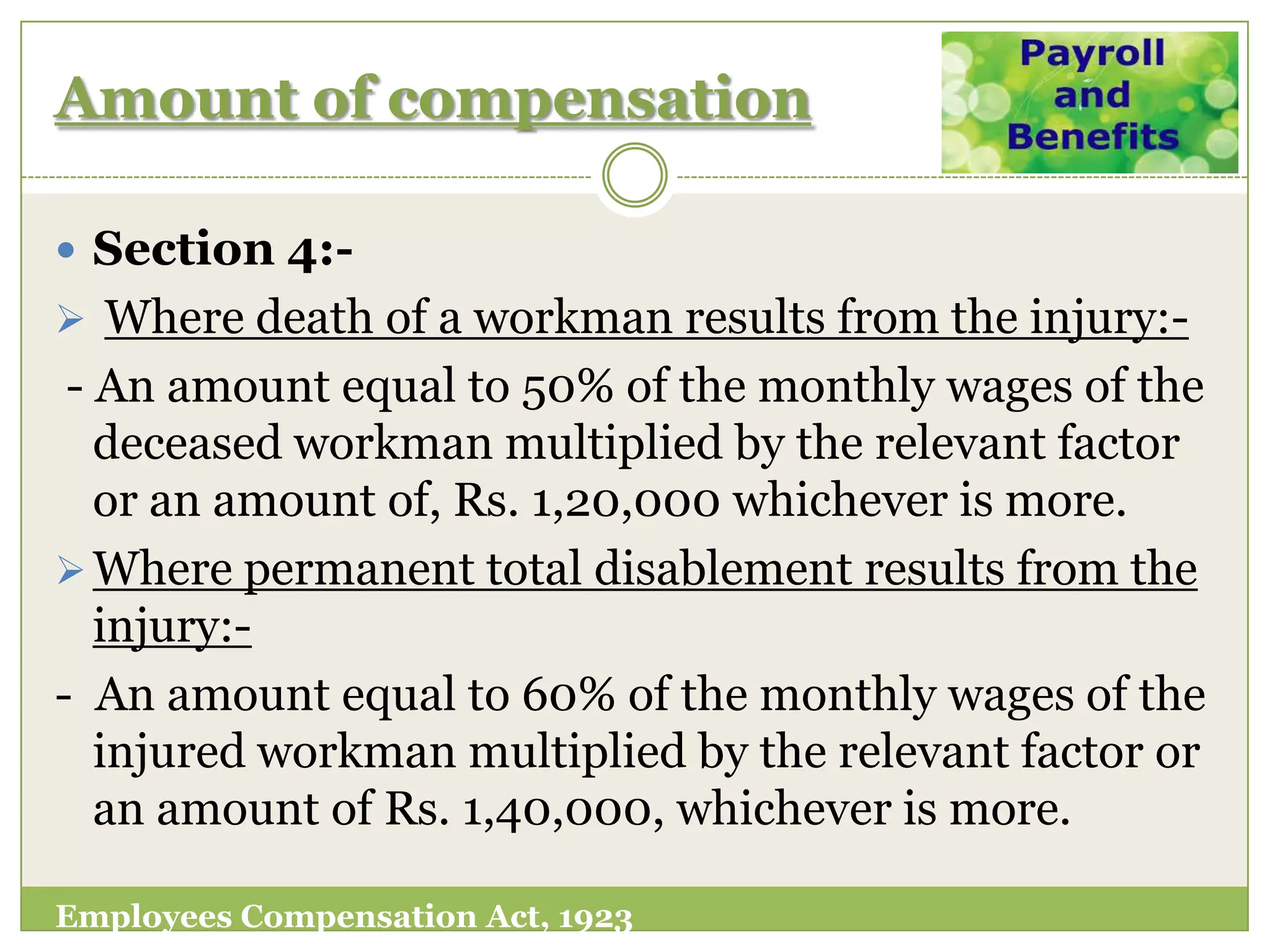 Employees compensation act, 1923 | PPTX