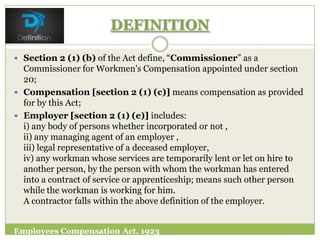 Employees compensation act, 1923 | PPTX