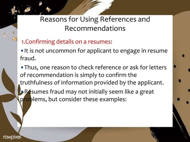 Employee Selection and References.pptx | Resume Writing and Advice | Job Search