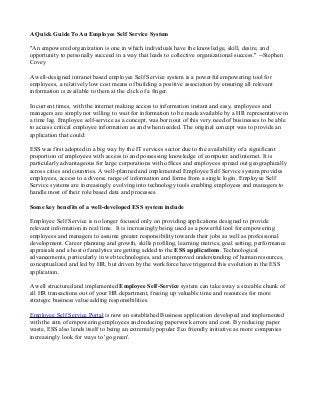 A Quick Guide To An Employee Self Service System