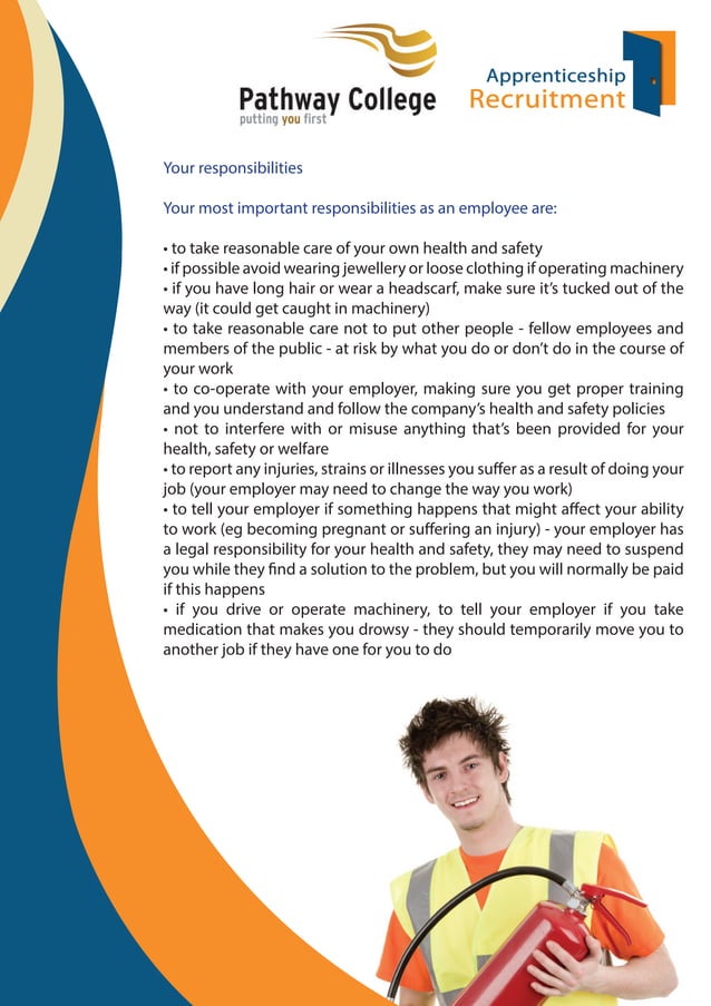 Employees' health and safety responsibilities by Apprenticeship Recruitment, Birmingham | PDF