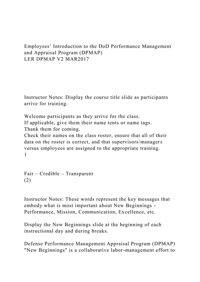 Employees’ Introduction to the DoD Performance Management and Ap.docx ...