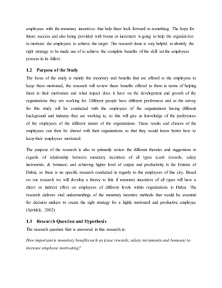 Identifying Employee motivation level with Job monetary benefits | DOCX