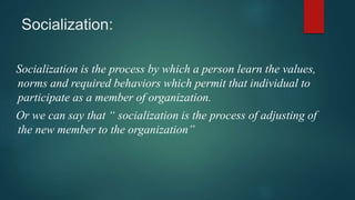 Employee socialisation | PPTX