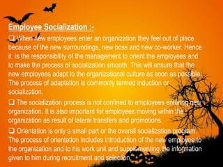 Employee socialization | PPTX