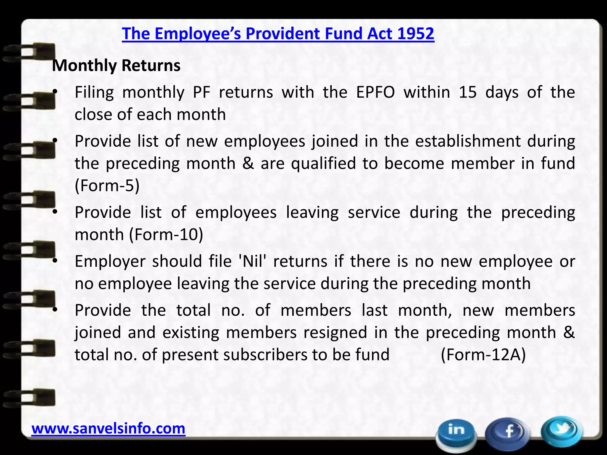 Employees provident fund act 1952 | PPTX