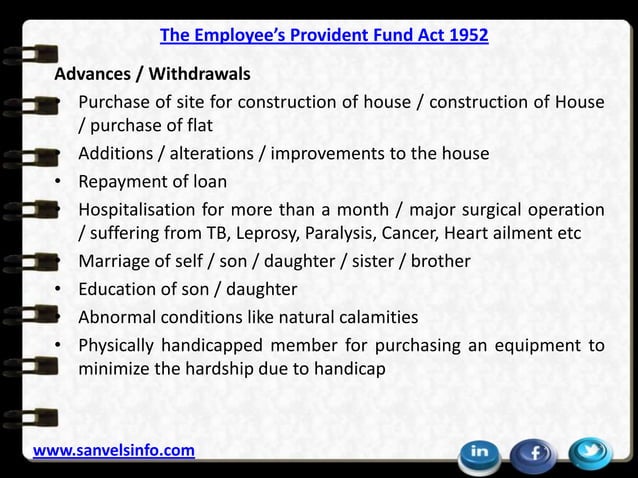 Employees provident fund act 1952 | PPTX