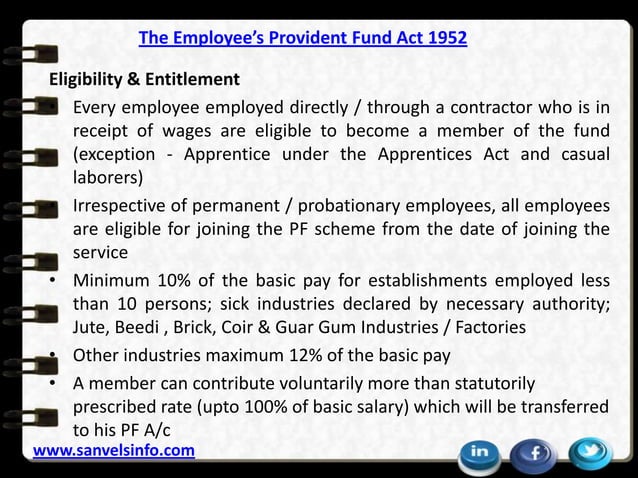 Employees provident fund act 1952 | PPTX