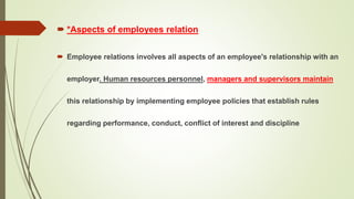 Employees relations and discipline | PPTX