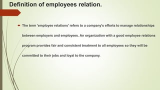 Employees relations and discipline | PPT | Free Download
