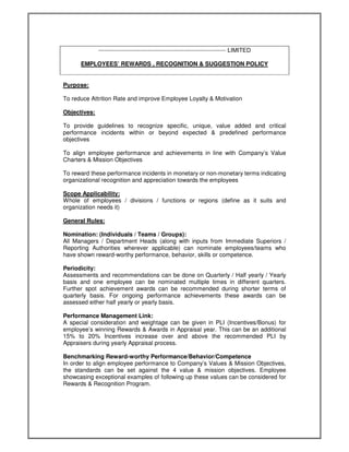 Employees reward recognition___suggestion_mannual | PDF