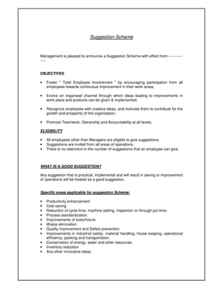 Employees reward,recognition & suggestion mannual | PDF