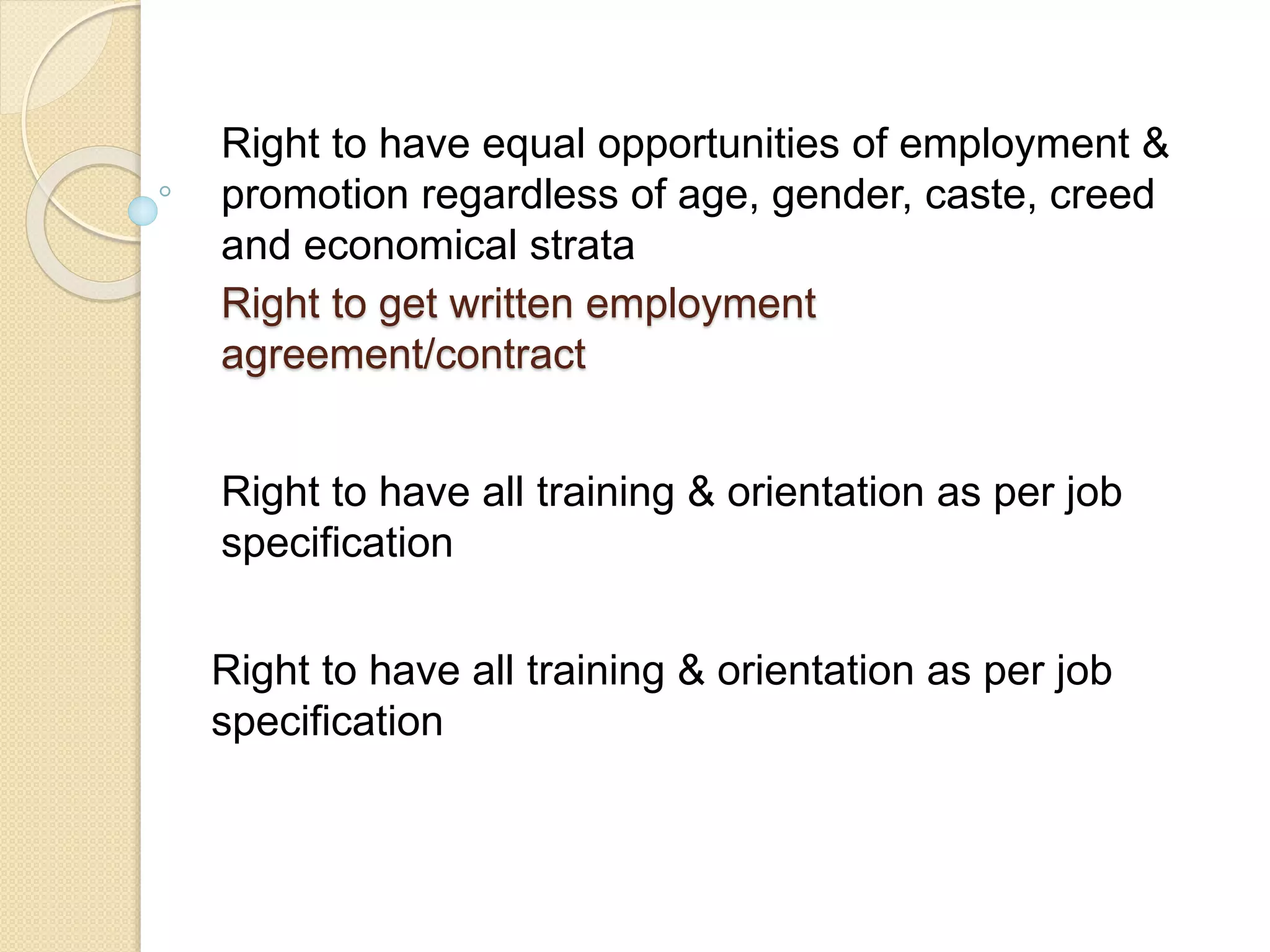 Employees rights and responsibilities | PPTX